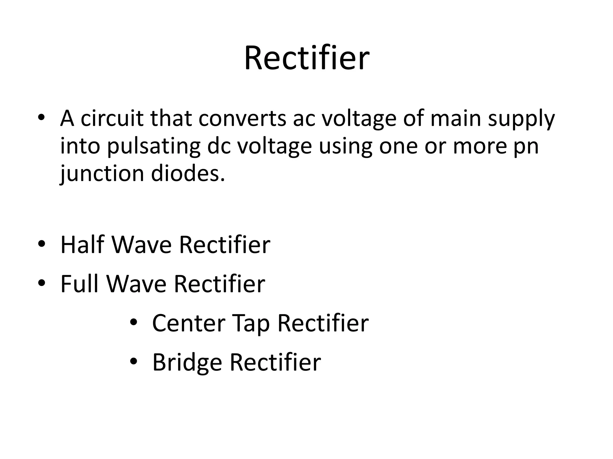 rectifiers | PPTX