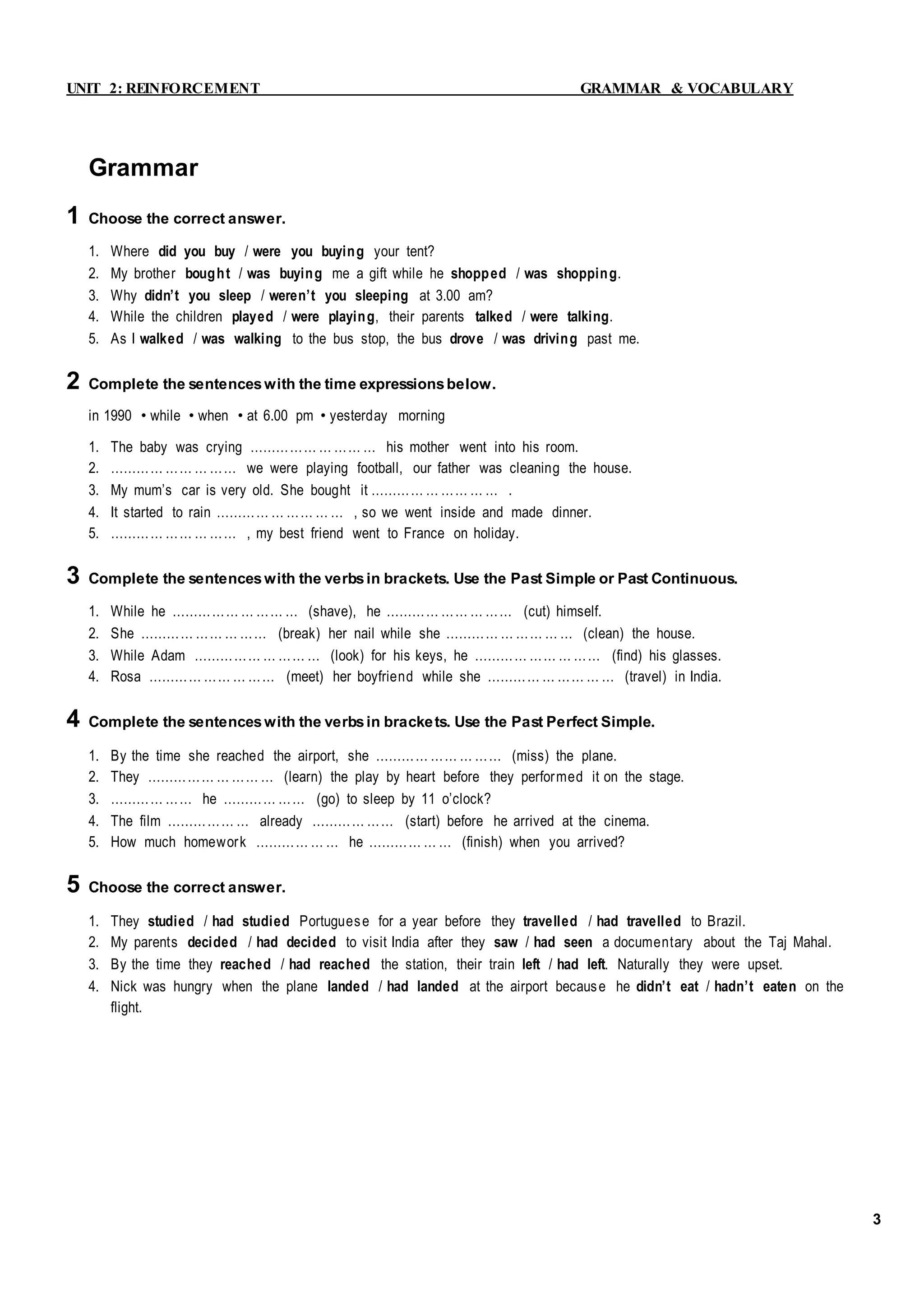 Unit 2. reinforcement | DOCX