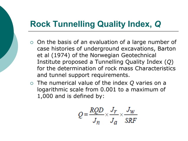 Unit 2 - Rock Mass Classification.ppt | Civil Engineering Industry ...