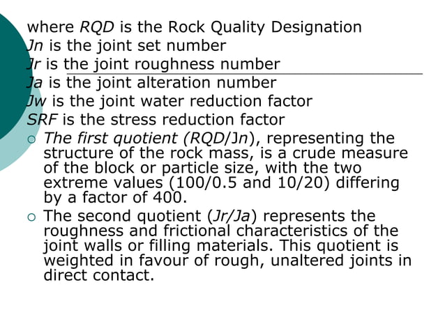 Unit 2 - Rock Mass Classification.ppt | Civil Engineering Industry ...