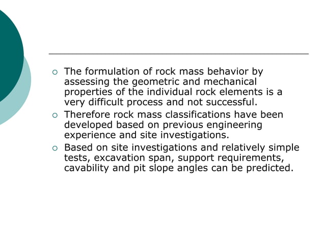 Unit 2 - Rock Mass Classification.ppt | Civil Engineering Industry ...