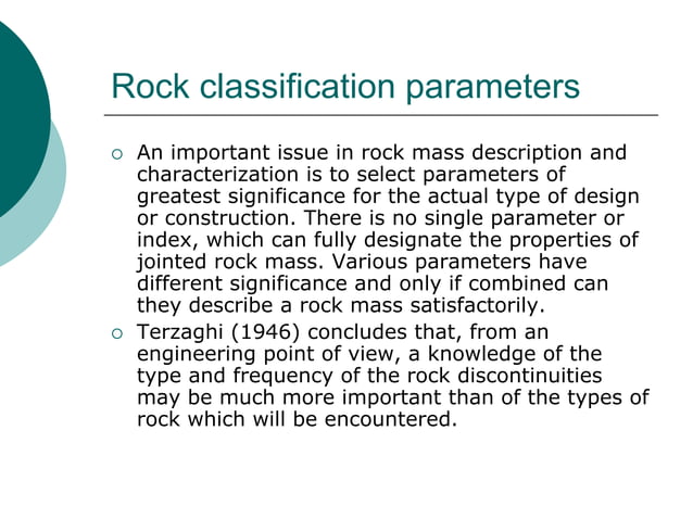 Unit 2 - Rock Mass Classification.ppt | Civil Engineering Industry ...