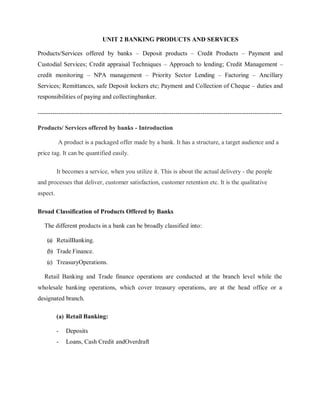 UNIT 2 - SBAA7001 BANKING PRODUCTS AND SERVICES.pdf