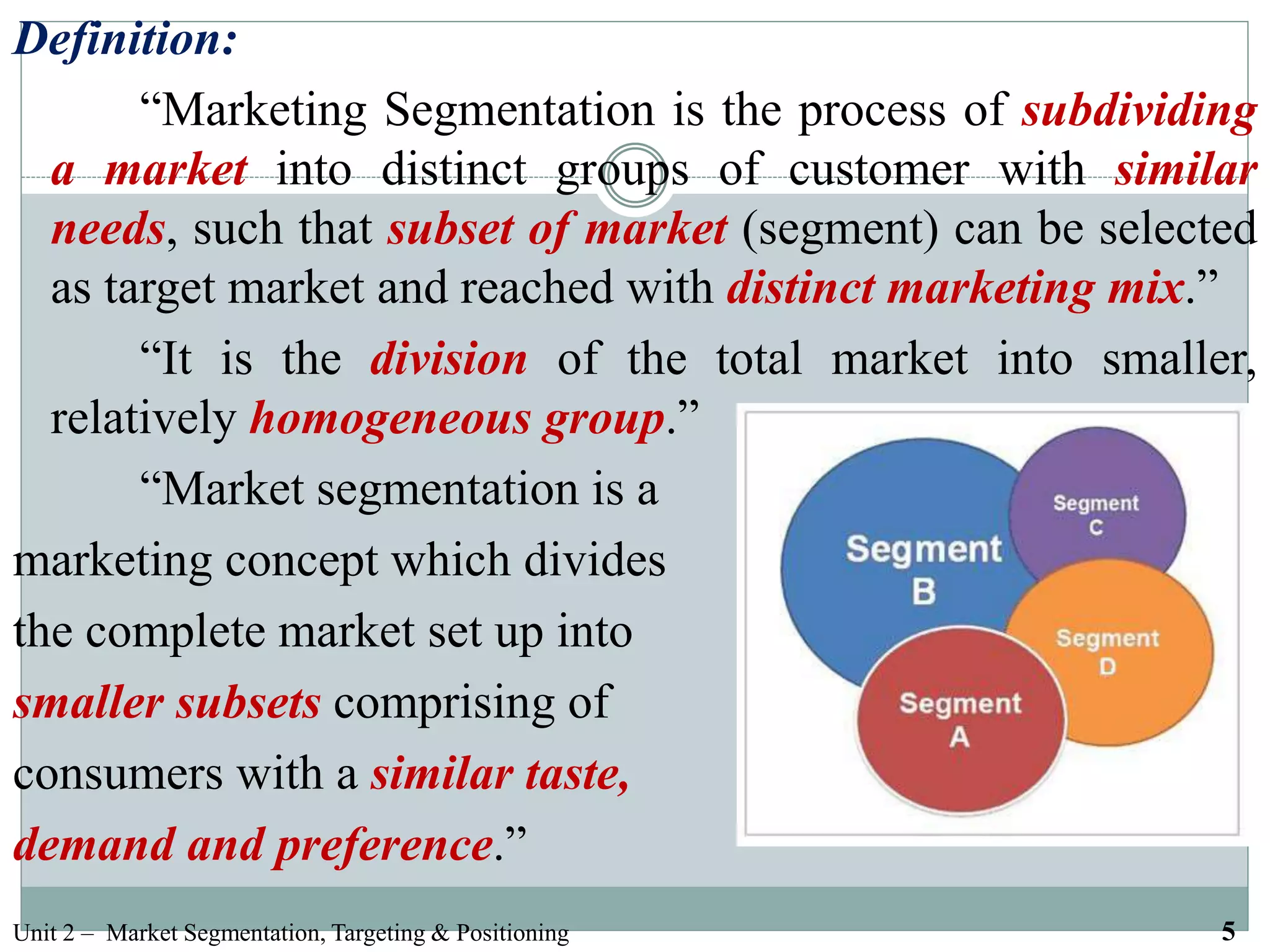 Unit 2 segmentation, targeting & positioning | PPT