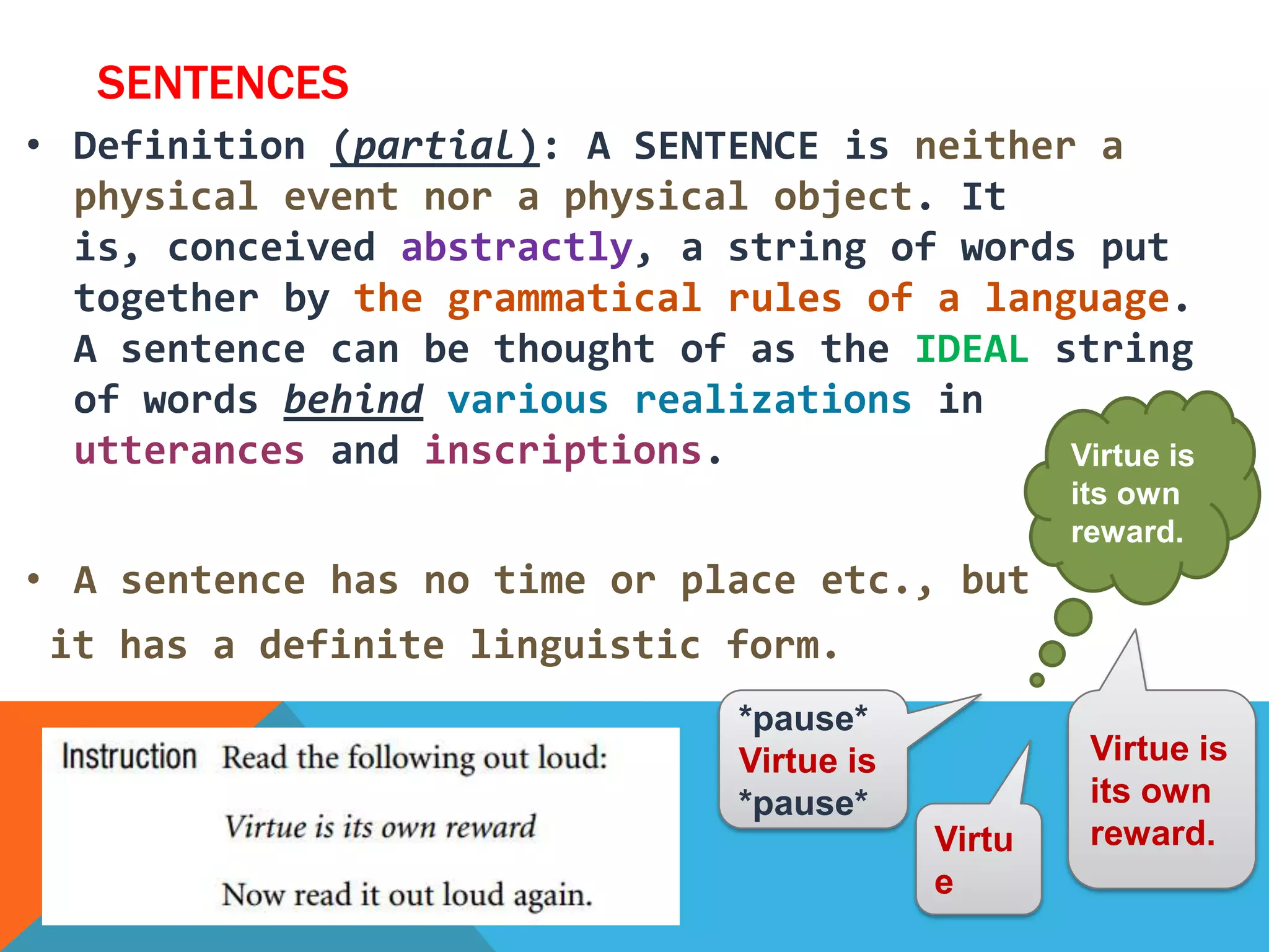 Unit 2: Sentences, Utterances, and Propositions | PPTX