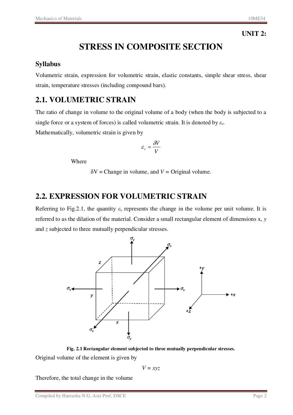 Unit 2 Stresses In Composite Sections