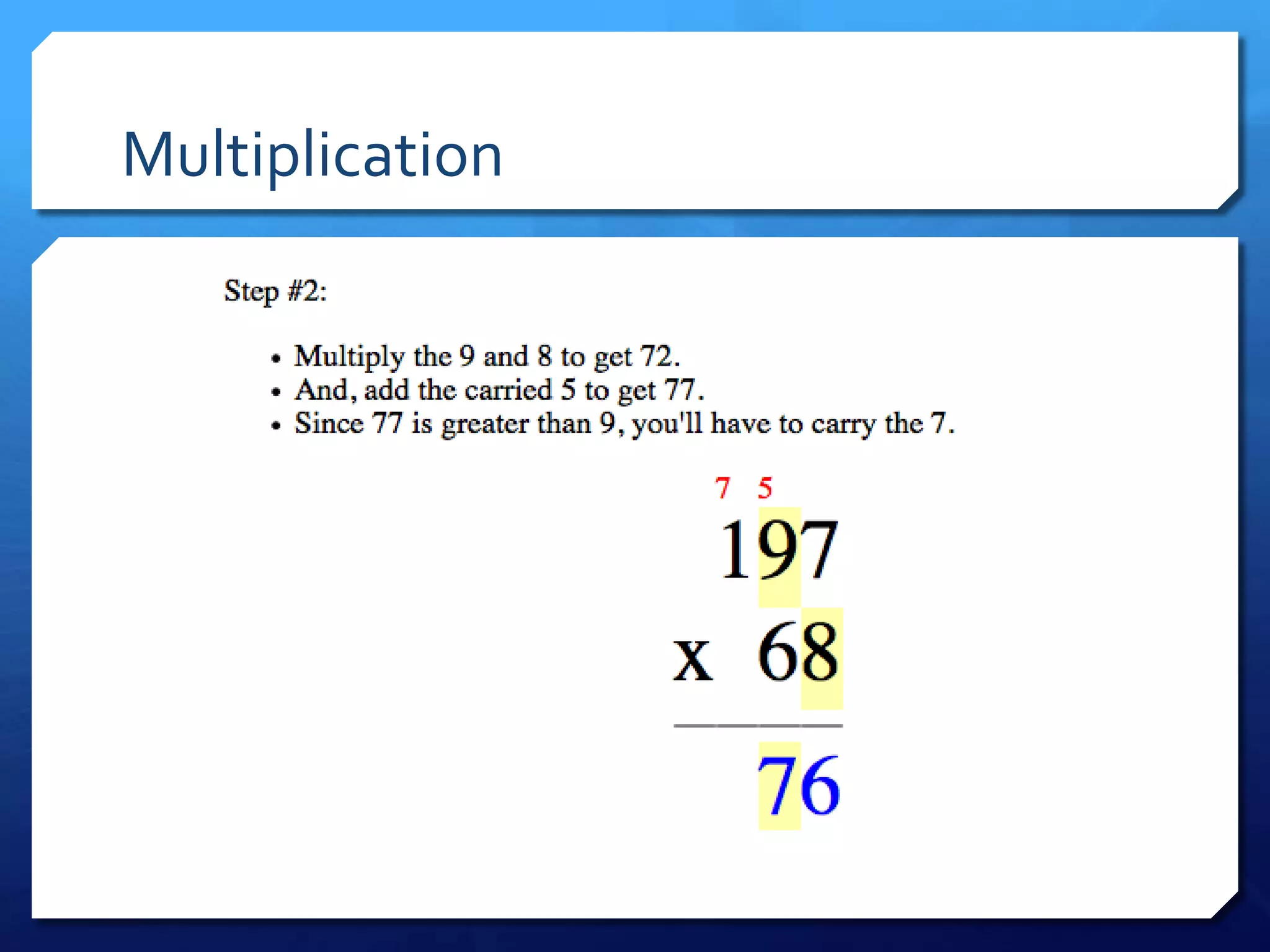 Unit 2 Addition, Subtraction, and Multiplication | PPTX