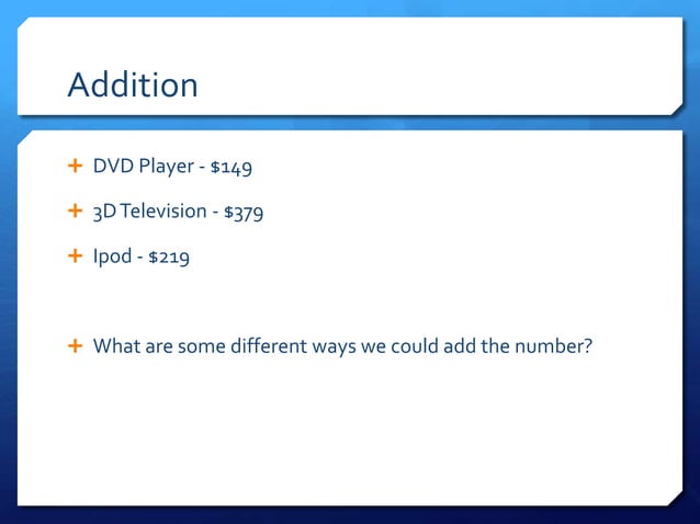 Unit 2 Addition, Subtraction, and Multiplication | PPTX