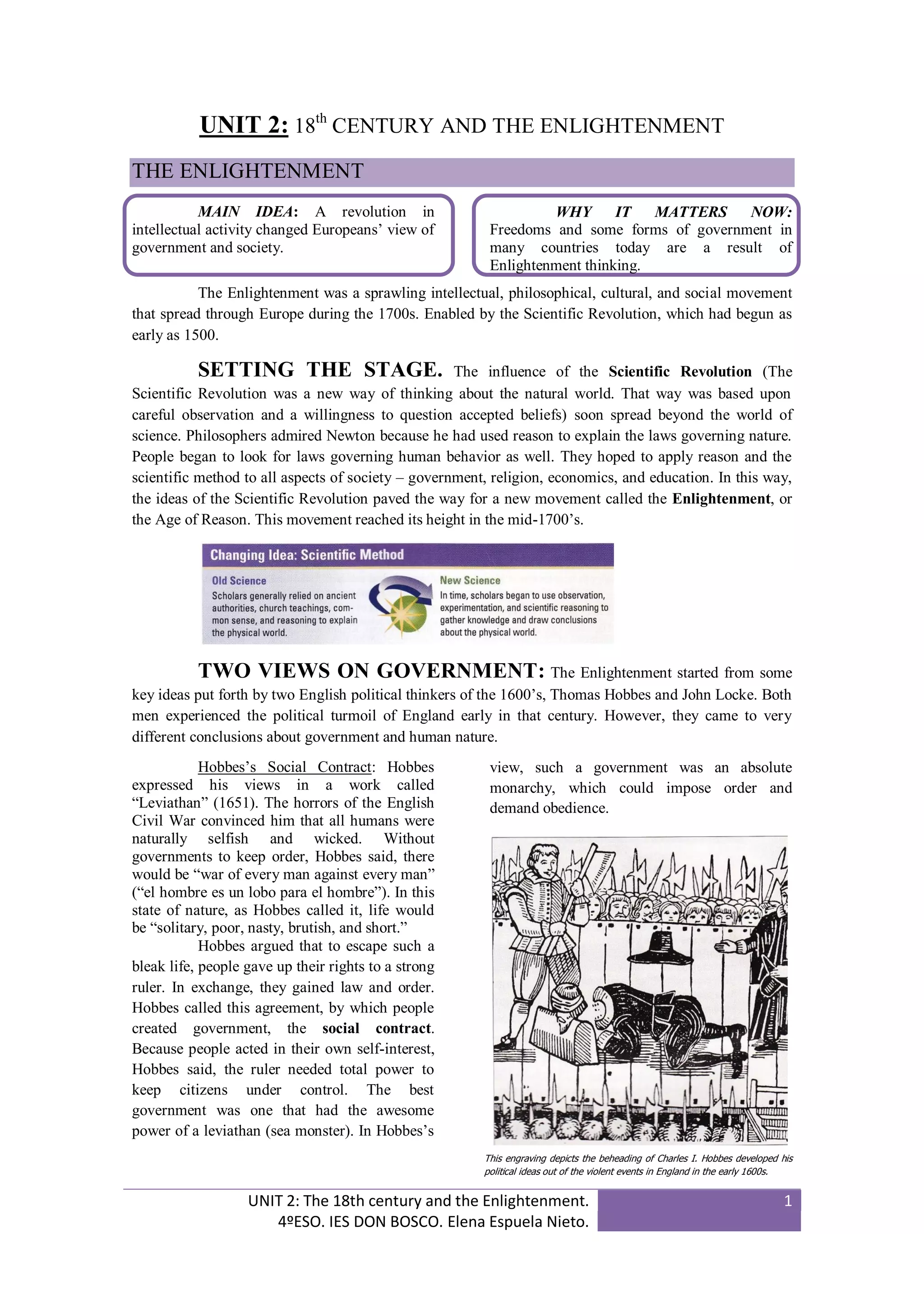 Unit 2. the 18th century and the enlightenment. | PDF