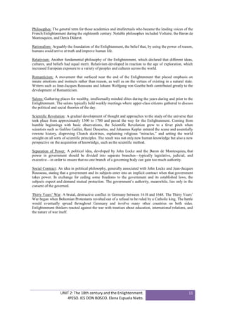 Unit 2. the 18th century and the enlightenment. | PDF