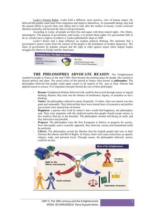 Unit 2. the 18th century and the enlightenment. | PDF