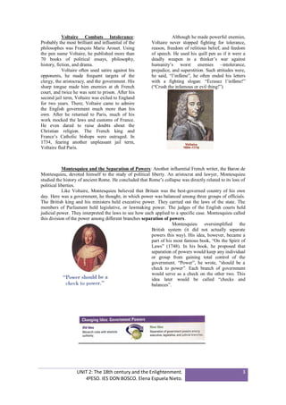 Unit 2. the 18th century and the enlightenment. | PDF