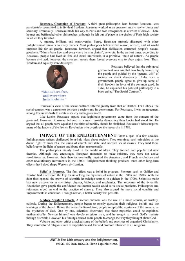 Unit 2. the 18th century and the enlightenment. | PDF