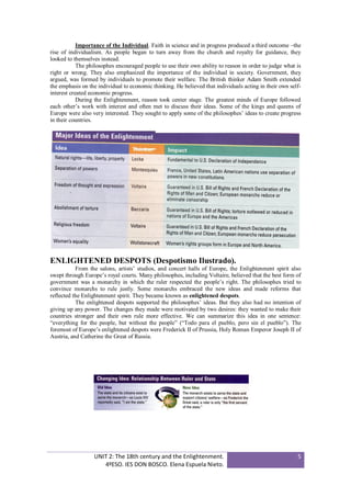 Unit 2. the 18th century and the enlightenment. | PDF