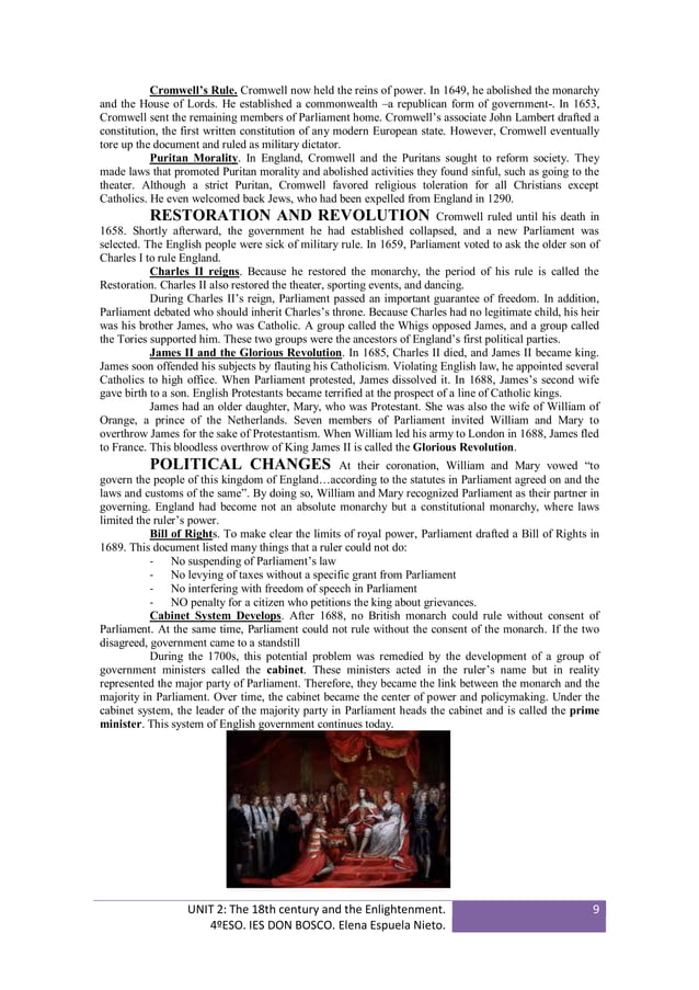 Unit 2. the 18th century and the enlightenment. | PDF