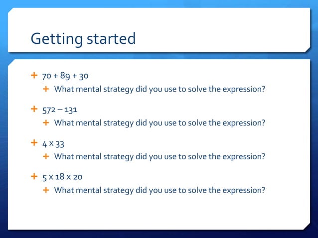 Unit 2: Using Mental Math | PPTX | Games and Puzzles | Hobbies & Interests