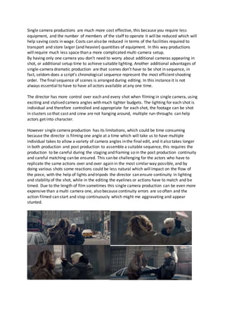 Unit 20- single camera productions | DOCX