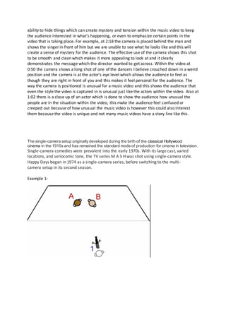 Unit 20 single camera technique | DOCX