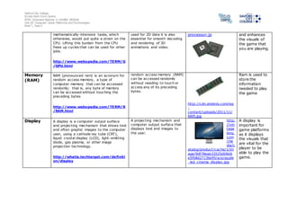 Unit 20 brief 1 task 2_worksheet | DOCX | Operating Systems | Computer Software and Applications