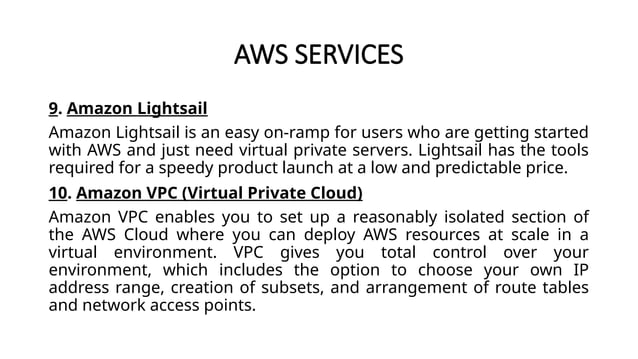 Components of AWS infrastructure and AWS Services.pptx