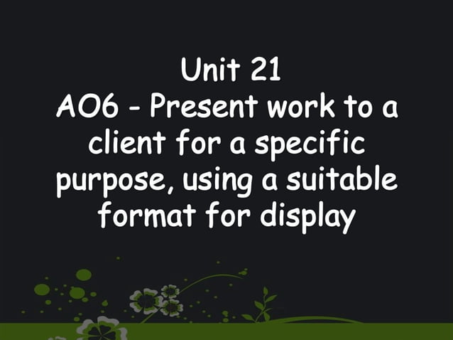 Unit21 AO6 | PPT