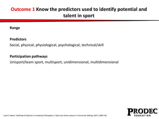 Unit 219 talent identification in sport | PPTX