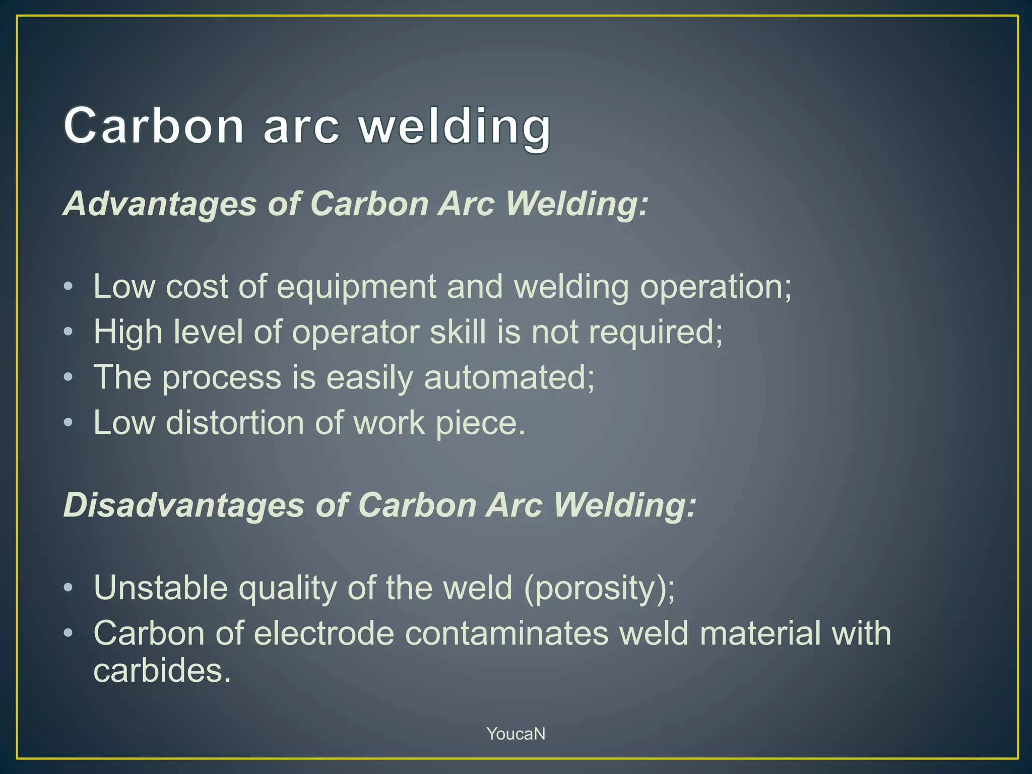 Arc welding types( carbon,TIG &MIG ) | PPTX
