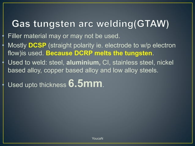 Arc welding types( carbon,TIG &MIG ) | PPTX