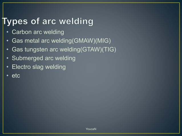 Arc welding types( carbon,TIG &MIG ) | PPTX