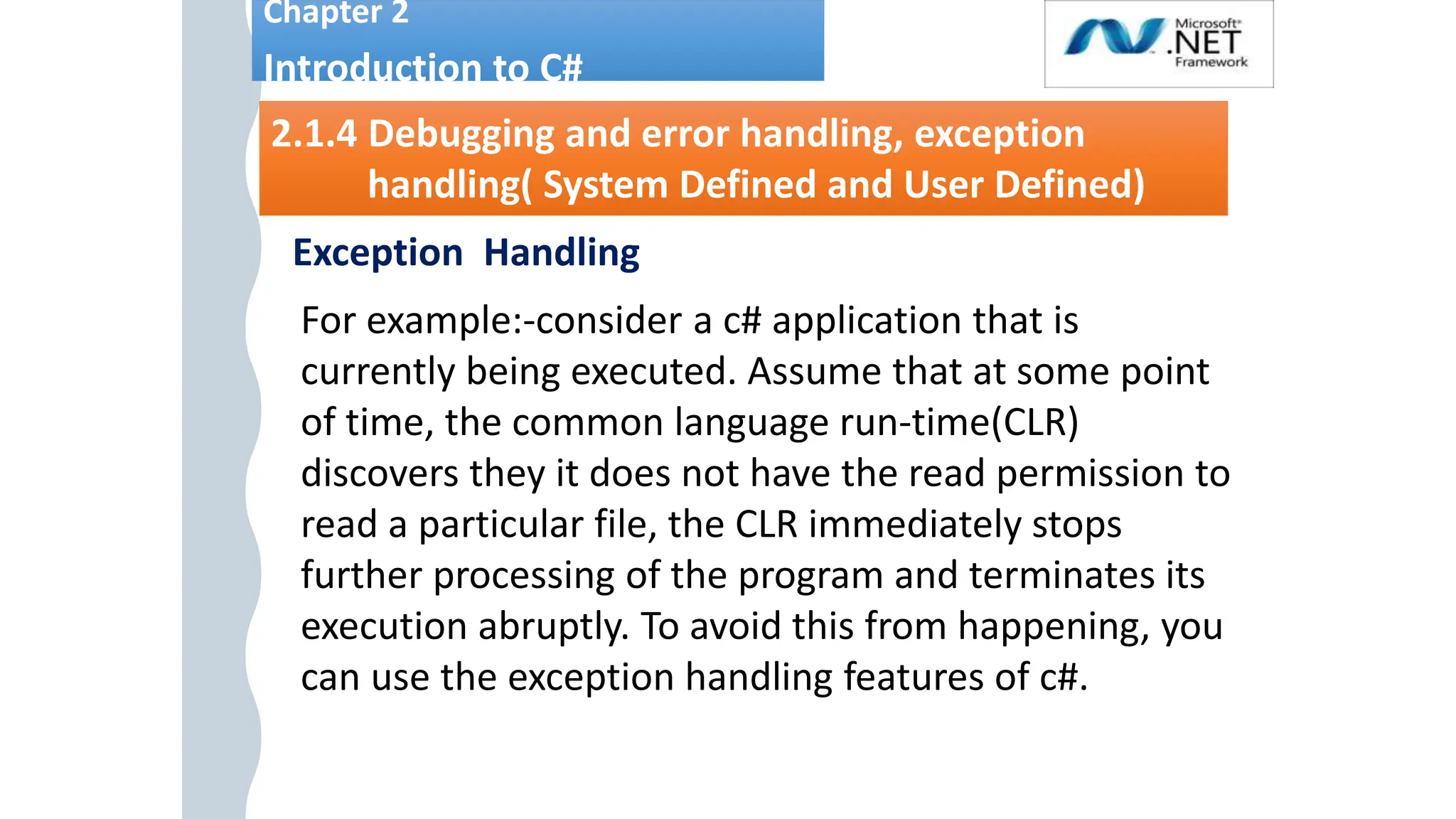 Unit2_2.pptx Chapter 2 Introduction to C# | PPTX