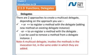 Unit2_2.pptx Chapter 2 Introduction to C# | PPTX