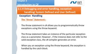 Unit2_2.pptx Chapter 2 Introduction to C# | PPTX