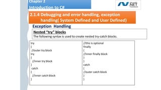 Unit2_2.pptx Chapter 2 Introduction to C# | PPTX