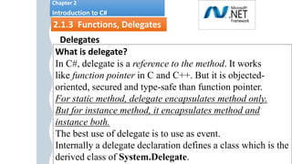 Unit2_2.pptx Chapter 2 Introduction to C# | PPTX