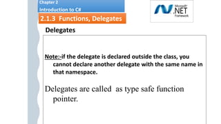 Unit2_2.pptx Chapter 2 Introduction to C# | PPTX