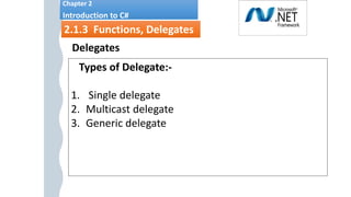Unit2_2.pptx Chapter 2 Introduction to C# | PPTX