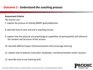 Unit 222 understanding the fundamentals of coaching sport | PPTX