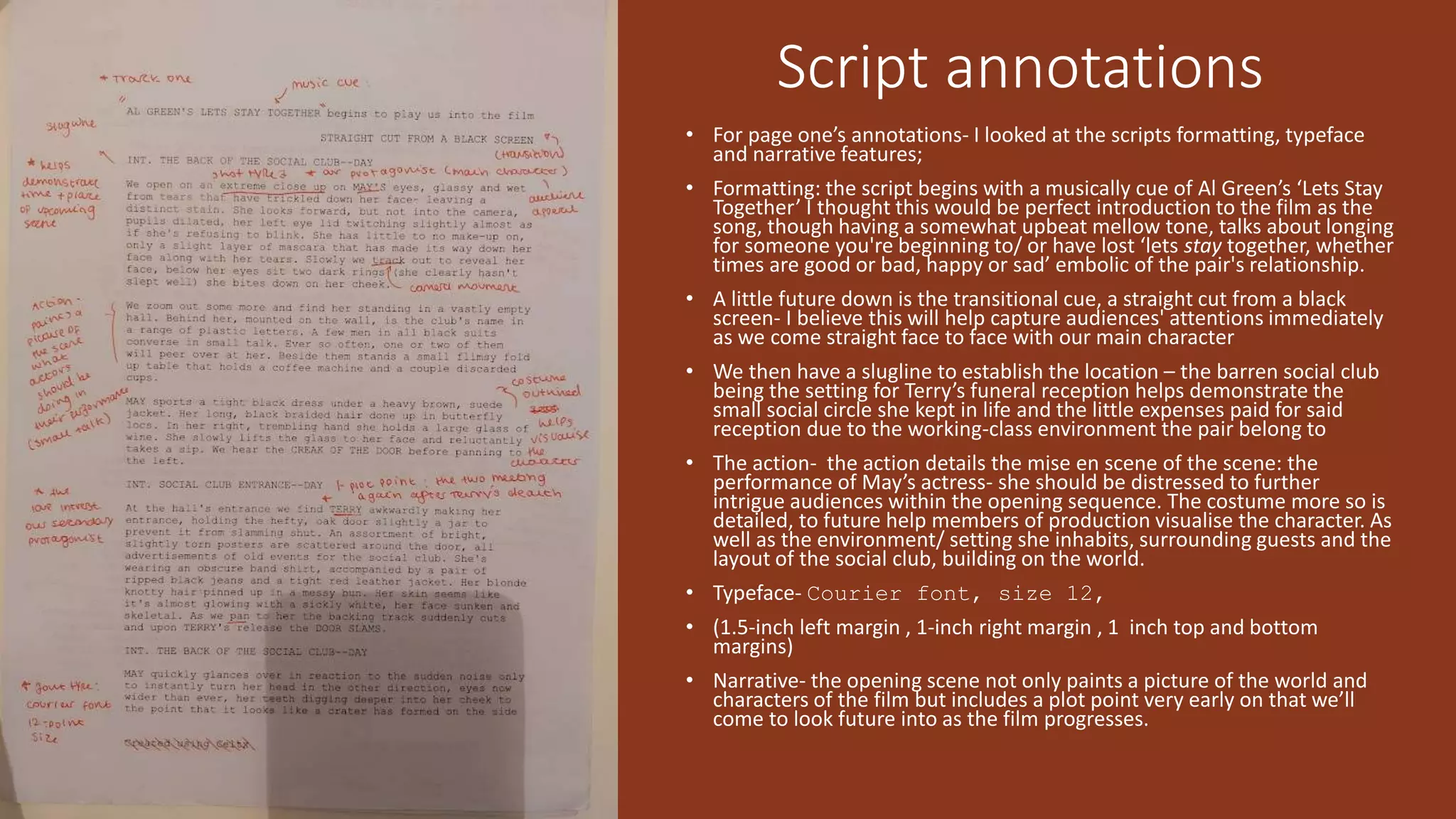 Unit 22 Script Annotations Ppt