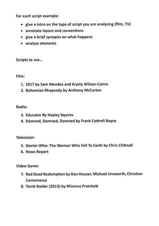 Unit 22 script booklet scripts annotated | PDF