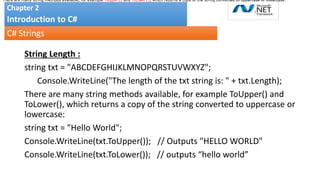 Unit2_3.pptx Chapter 2 Introduction to C# | PPTX | Programming ...