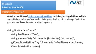 Unit2_3.pptx Chapter 2 Introduction to C# | PPTX