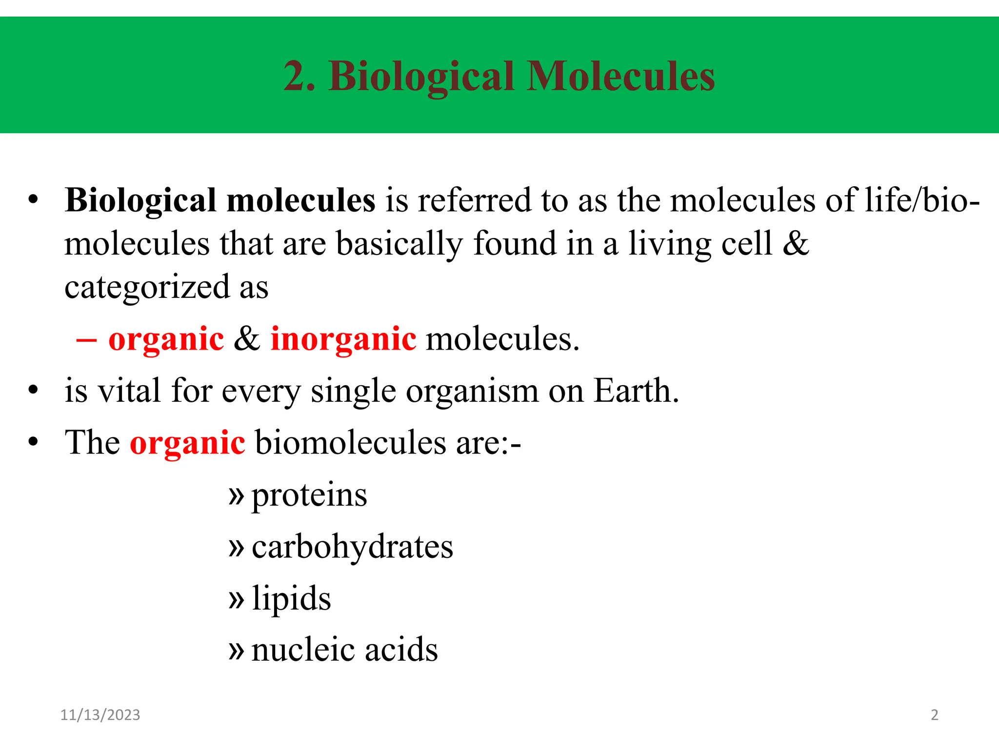 Unit 2 Biological Molecule | PDF