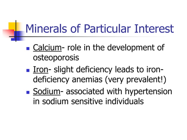 Unit 23 minerals | PPT | Bone and Joint Conditions | Diseases and Conditions