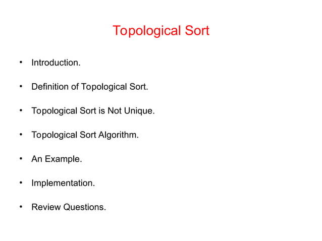 Unit24_TopologicalSort.ppt data structures | PPT