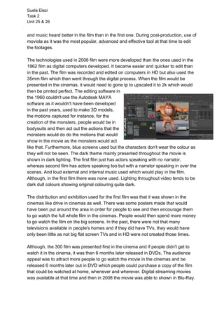 Unit 25 & 26 - task 2 | PDF | Movies | Entertainment