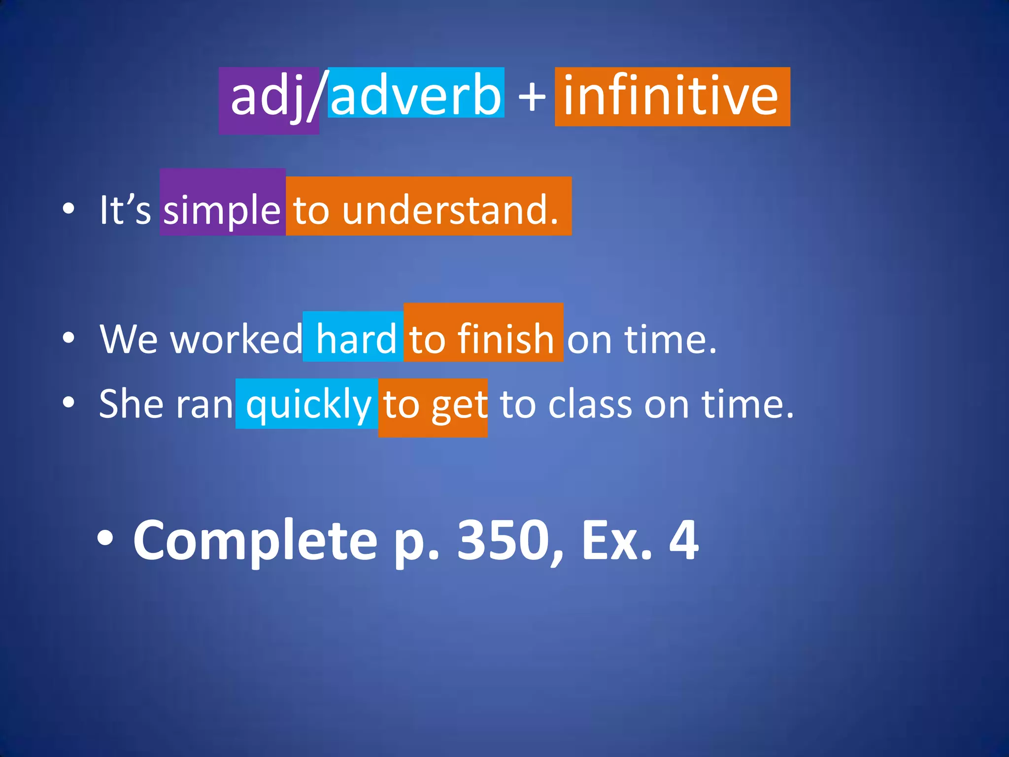 Unit 25: More Infinitives | PPSX