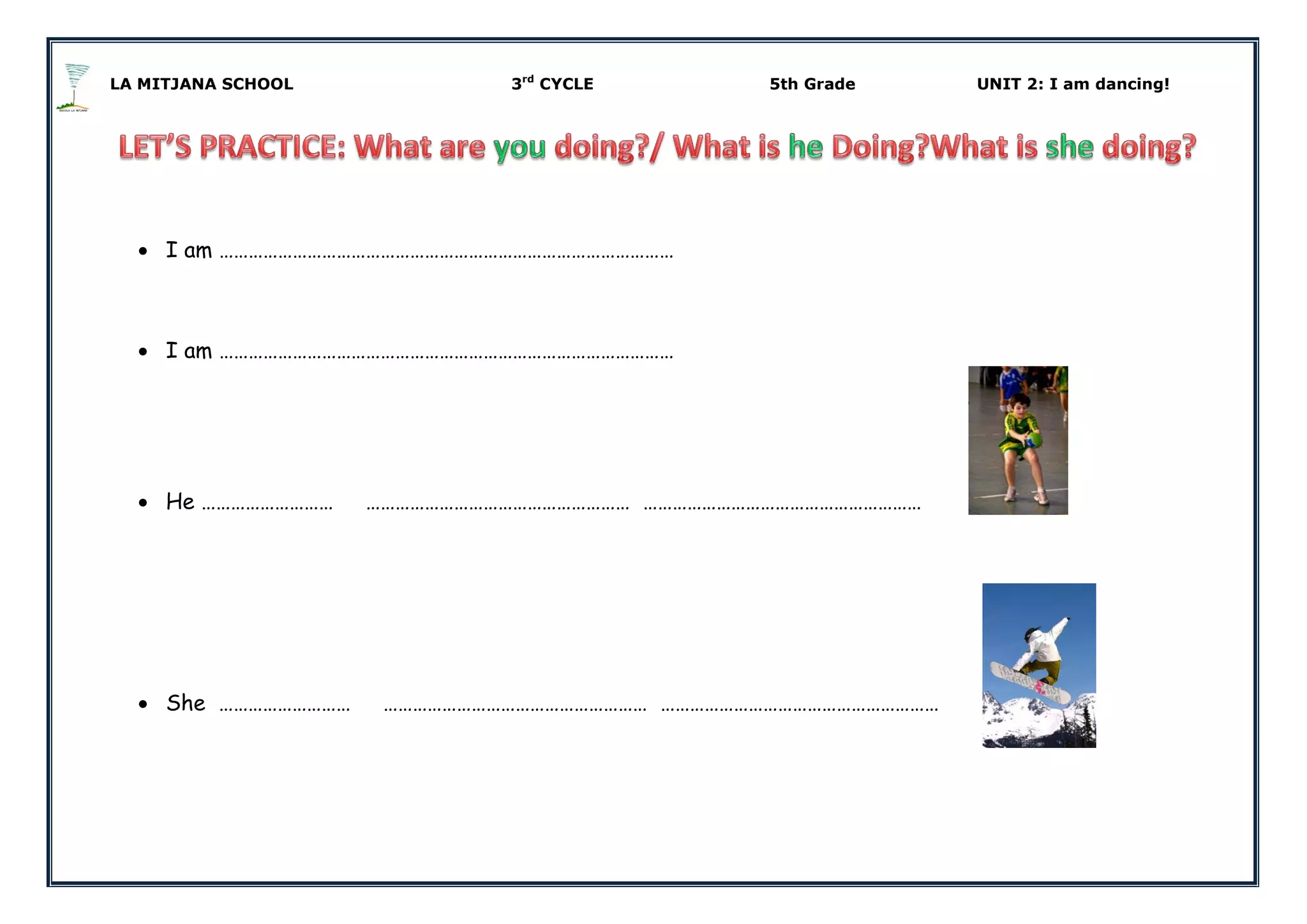 Unit 2 5th grade i am dancing | PDF