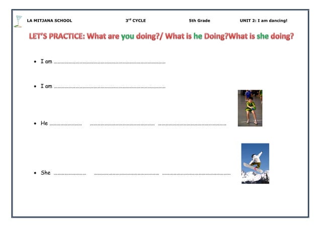 Unit 2 5th grade i am dancing | PPT