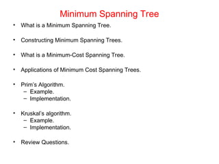 Unit27_MinimumSpanningTree.ppt data structure programming | PPT