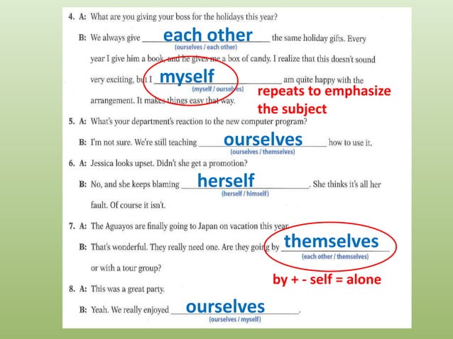 Unit 27 reflexive and reciprocal pronouns | PPTX